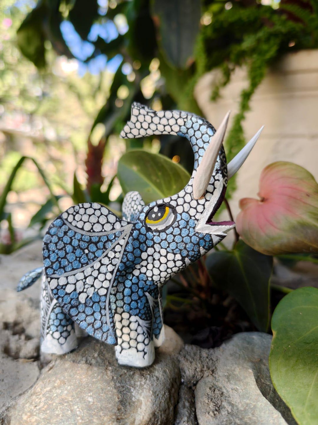 Elephant Sculpture Mexican Folk Art Alebrije Figurine, Wooden as ...