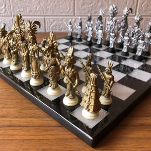 Aztec Chess Set Mexican Chess Chess Set 10 X 10 Marble | Etsy