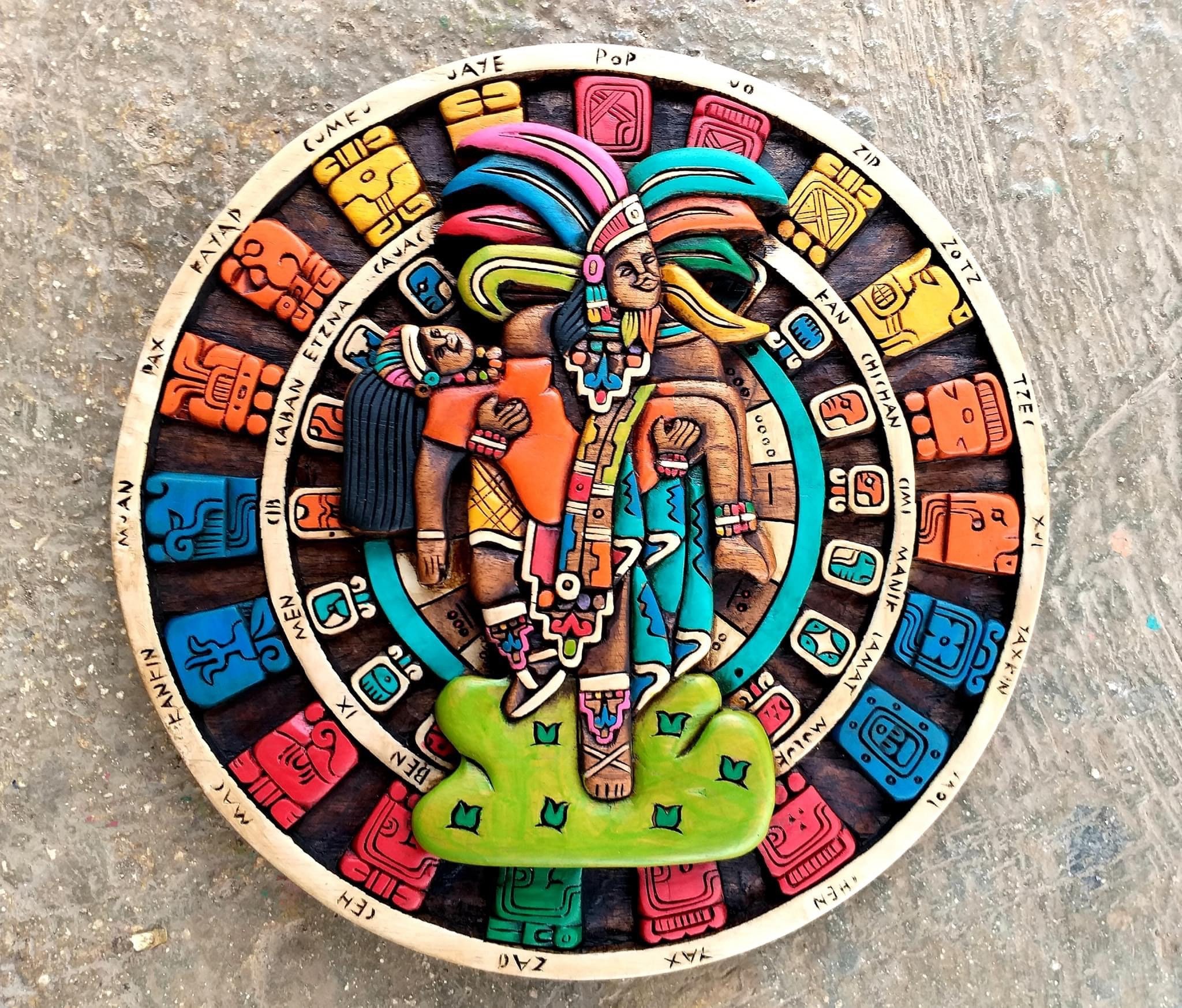 Arte Maya Prehispánico Calendario Maya Pintura Mexicana - Etsy México