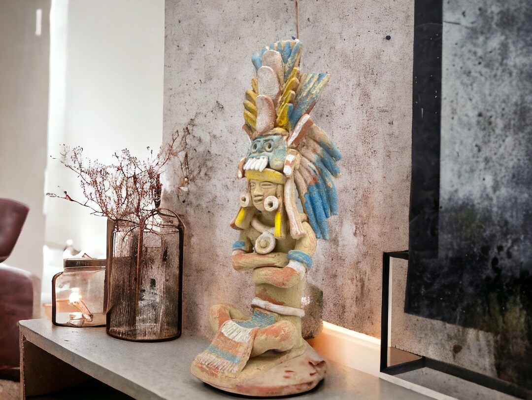 Tlaloc Priest Aztec God of Rain and Fertility Maguey Plant Handcraft ...