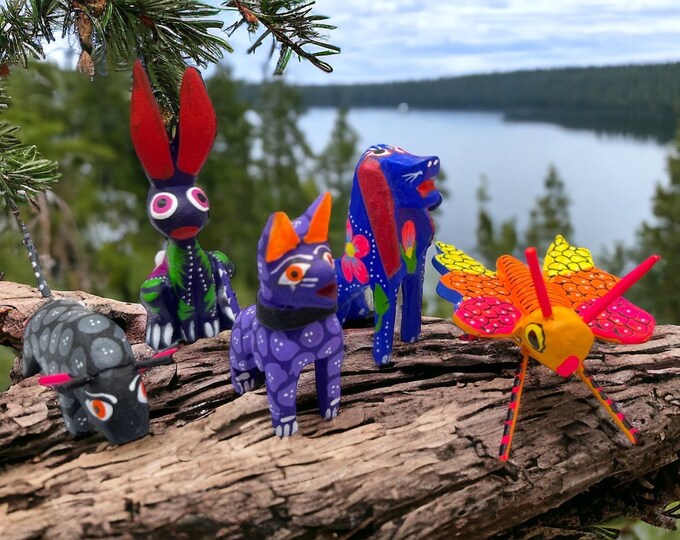 5 Mini Alebrijes Well Detailed Figurines Mexican Folk Art Alebrije ...