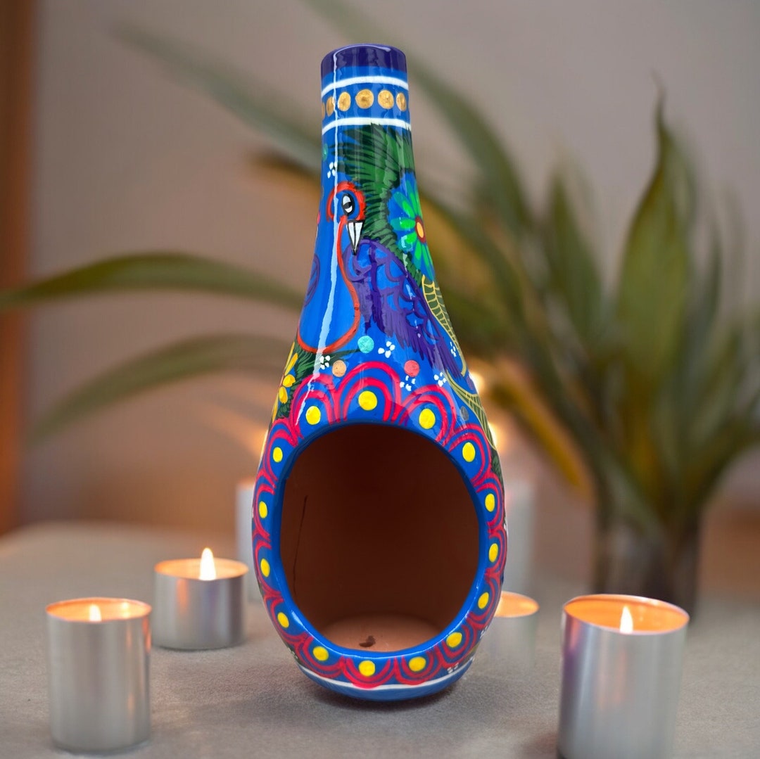 Mini Chimney Incense Burner Made of Clay Hand Painted Guerrero, Culture ...