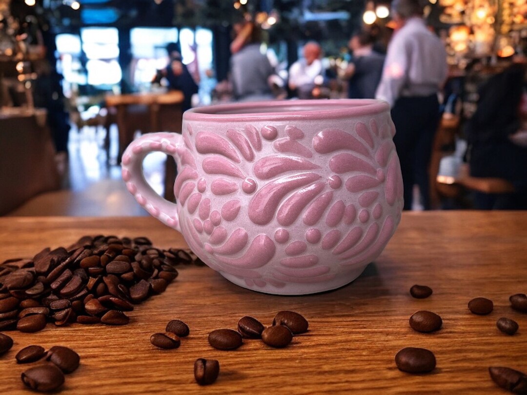 Cappuccino Cup, Mexican Coffee Mug, Puebla Talavera Pottery, Ceramic ...