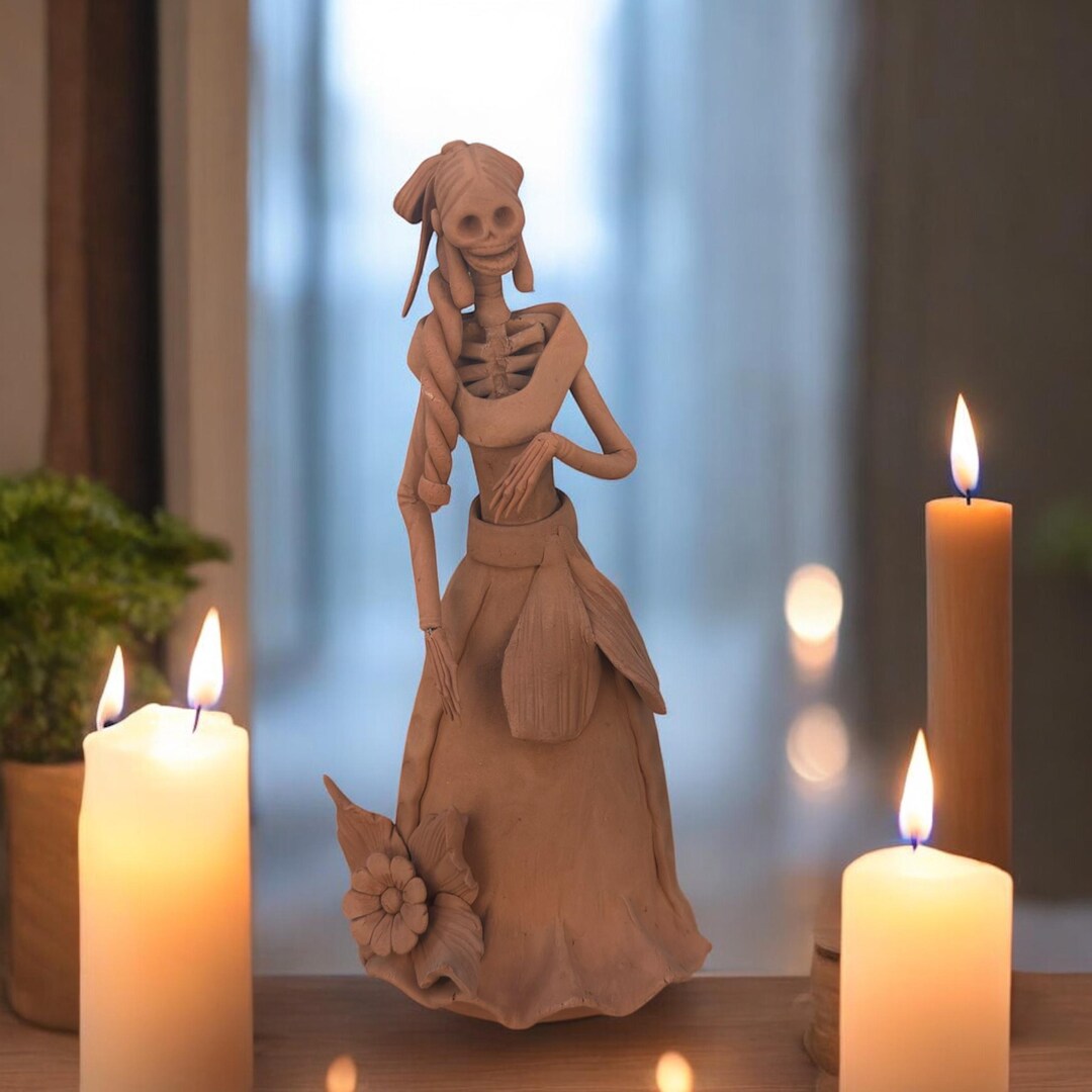 11” Catrina Michoacán Original Clay Handcrafted Frida Kahlo Doll, Day ...
