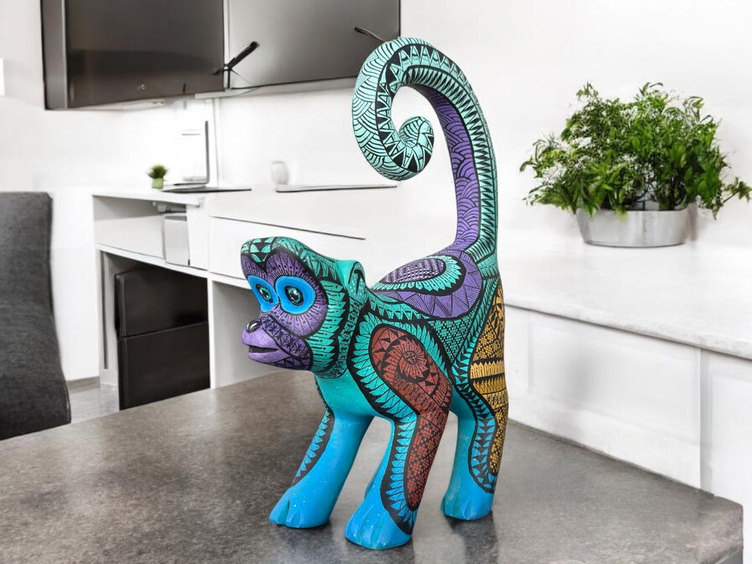 Alebrije Monkey Statue Oaxaca Mexican Folk Art Alebrije Sculpture ...