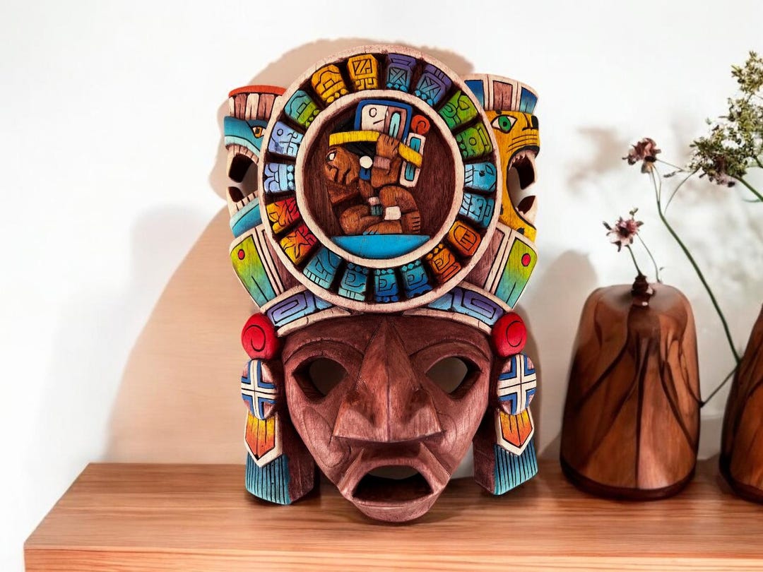 Prehispanic Wooden Mask, Mayan Culture, Made by Mayan Artisans Yucatán ...