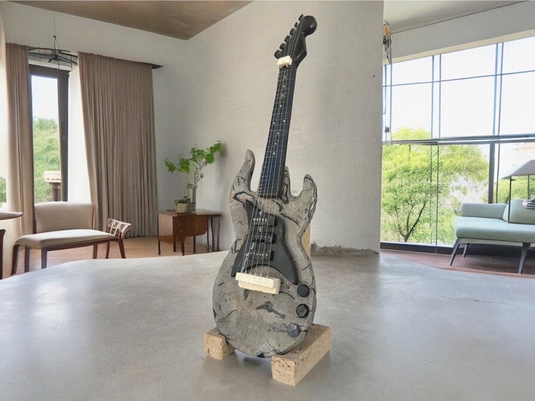 Marble Sculpture, Guitar Home Decor, Guitar Figurine, Unique Musician ...