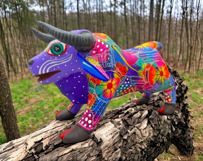 Bull Alebrijes - Copal Alebrije - Handmade Wood Figure - Alebrijes ...