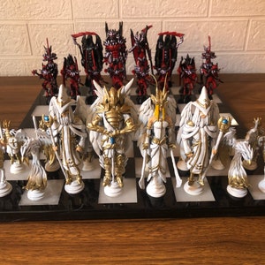 Angels Vs Demons Chess Set 11.81 X 11.81 Marble Chess - Etsy