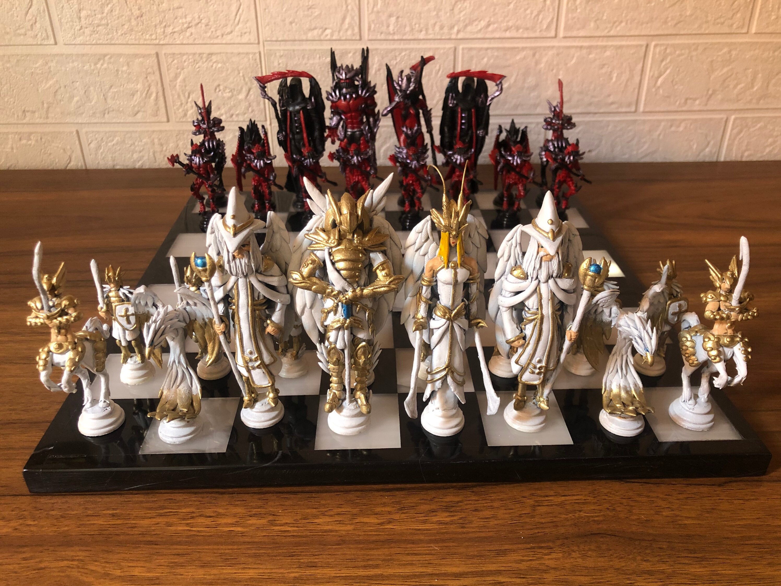 Angels Vs Demons Chess Set 11.81 X 11.81 Marble Chess - Etsy