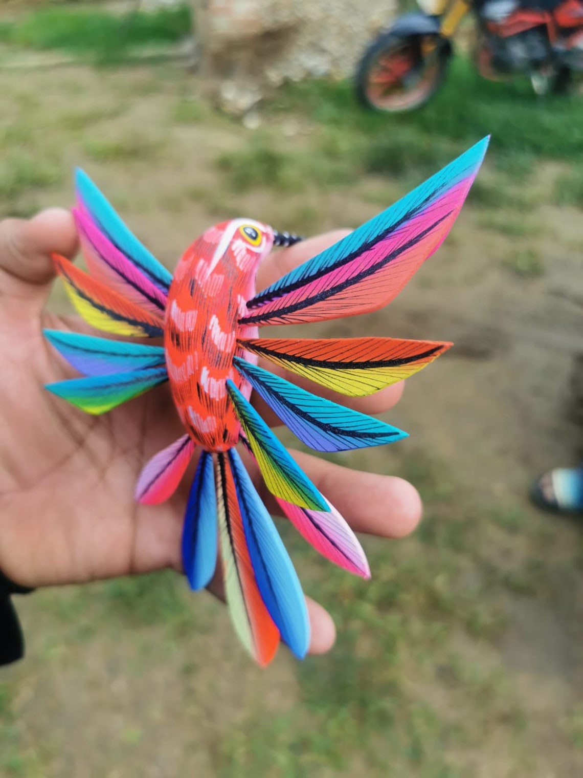 Hummingbird Statue Mexican Folk Art Alebrije Sculpture Wooden | Etsy