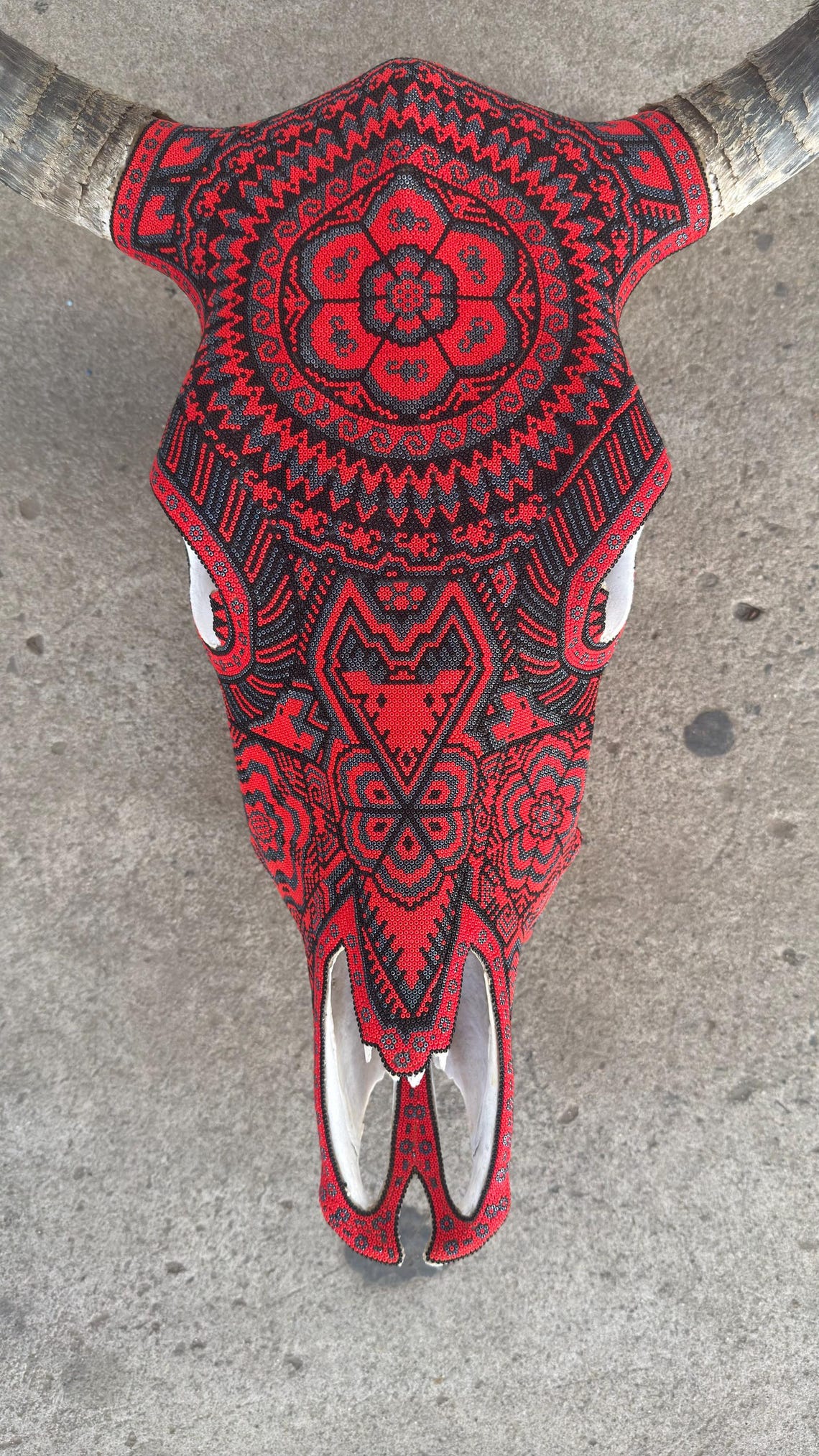 Bull Sculpture Huichol Statue of Mexican Folk Art, Cow Wixarika as A ...
