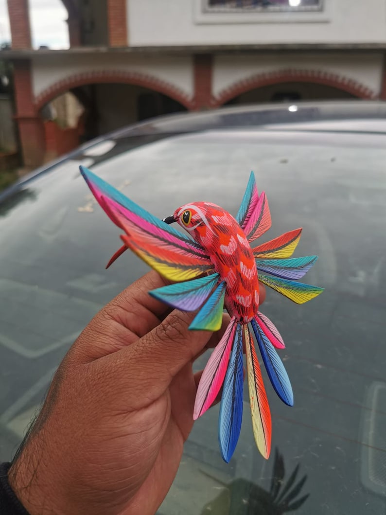 Hummingbird Statue Mexican Folk Art Alebrije Sculpture Wooden | Etsy