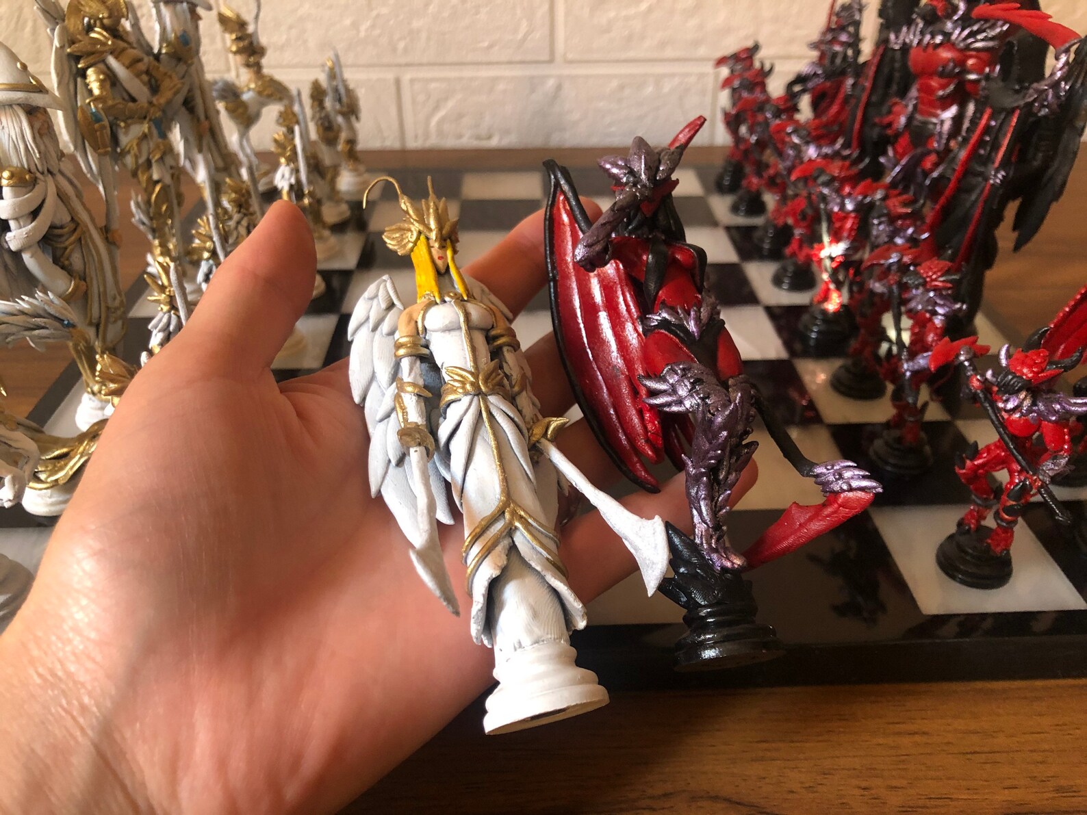 Angels Vs Demons Chess Set 11.81 X 11.81 Marble Chess - Etsy Australia