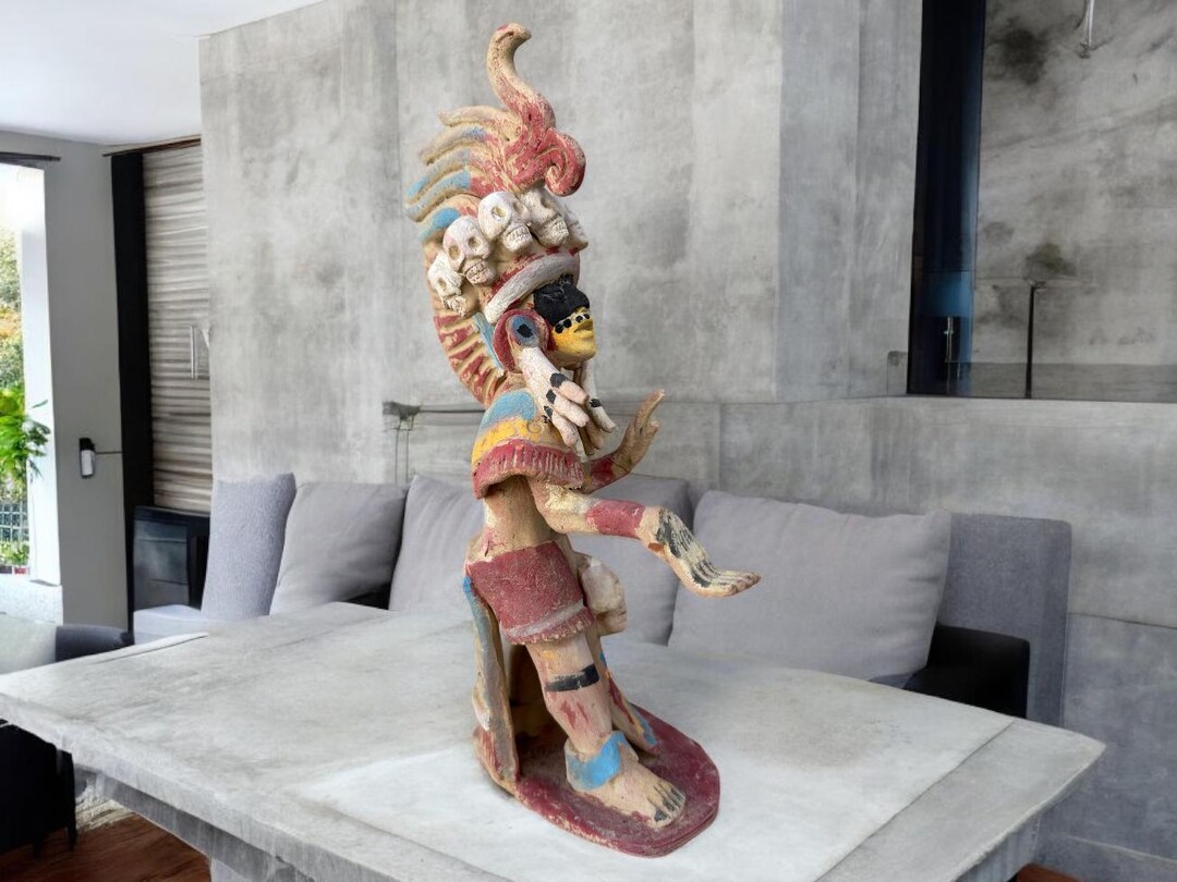 Xipe Tótec, the Aztec God of Fertility Sculpture Home Decor Prehispanic Vintage Rustic Clay ...