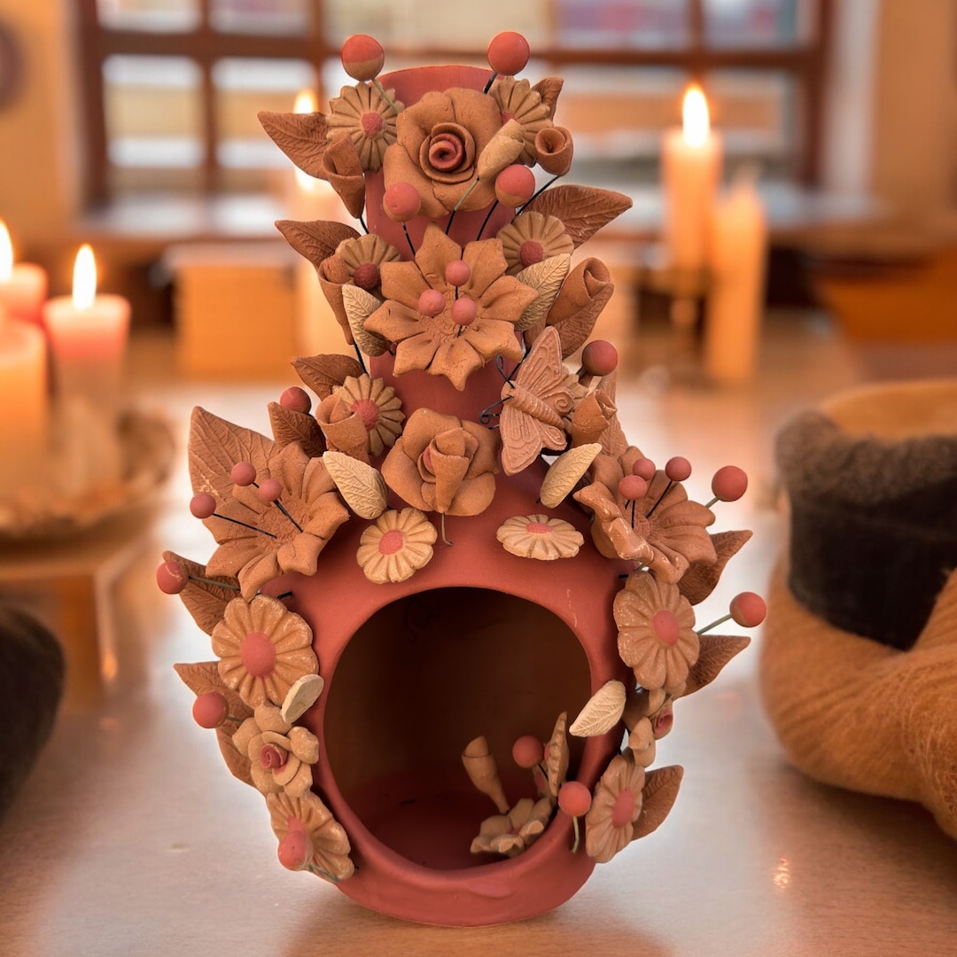 Mini Chimney Handcrafted Oaxacan With Pastillaje or Filigrana - Natural ...