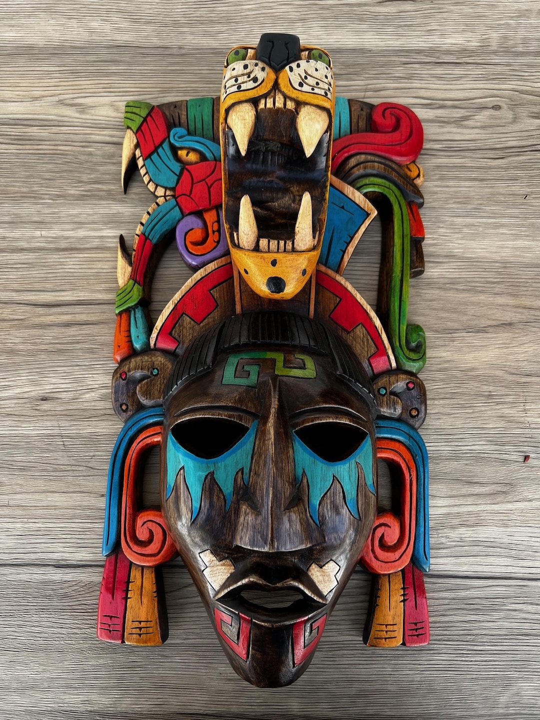 Prehispanic Wooden Mask, Mayan Culture, Made by Mayan Artisans Yucatán ...