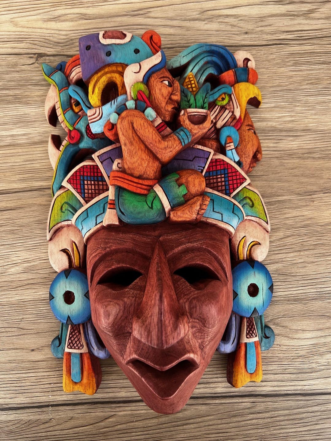 Prehispanic Wooden Mask, Mayan Culture, Made by Mayan Artisans Yucatán ...