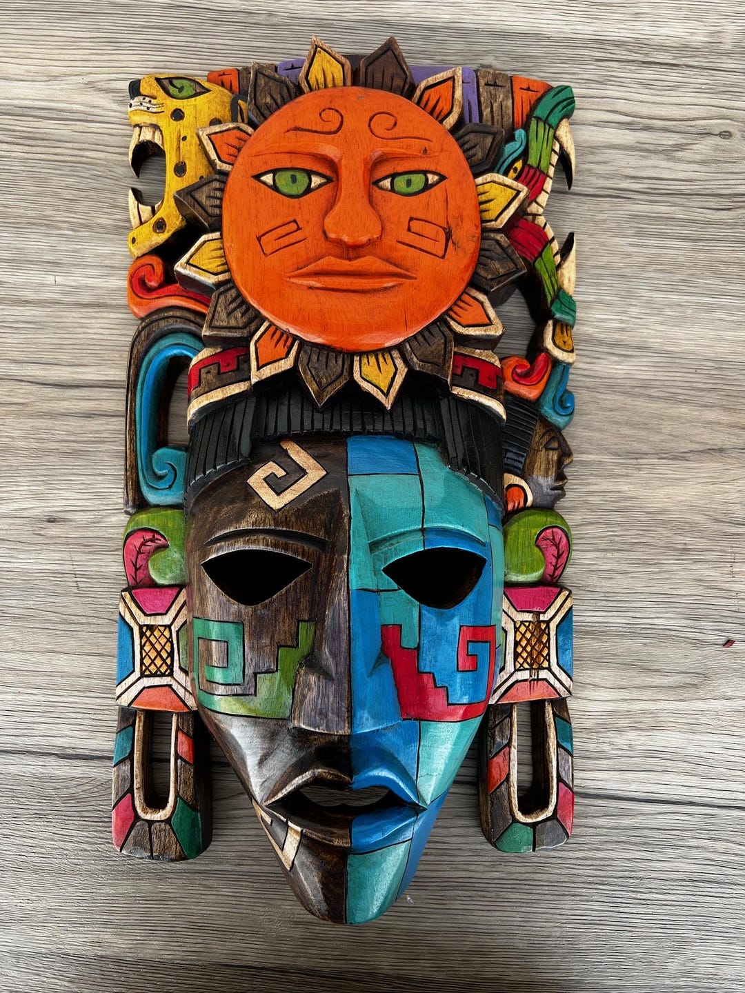 Prehispanic Wooden Mask, Mayan Culture, Made by Mayan Artisans Yucatán ...