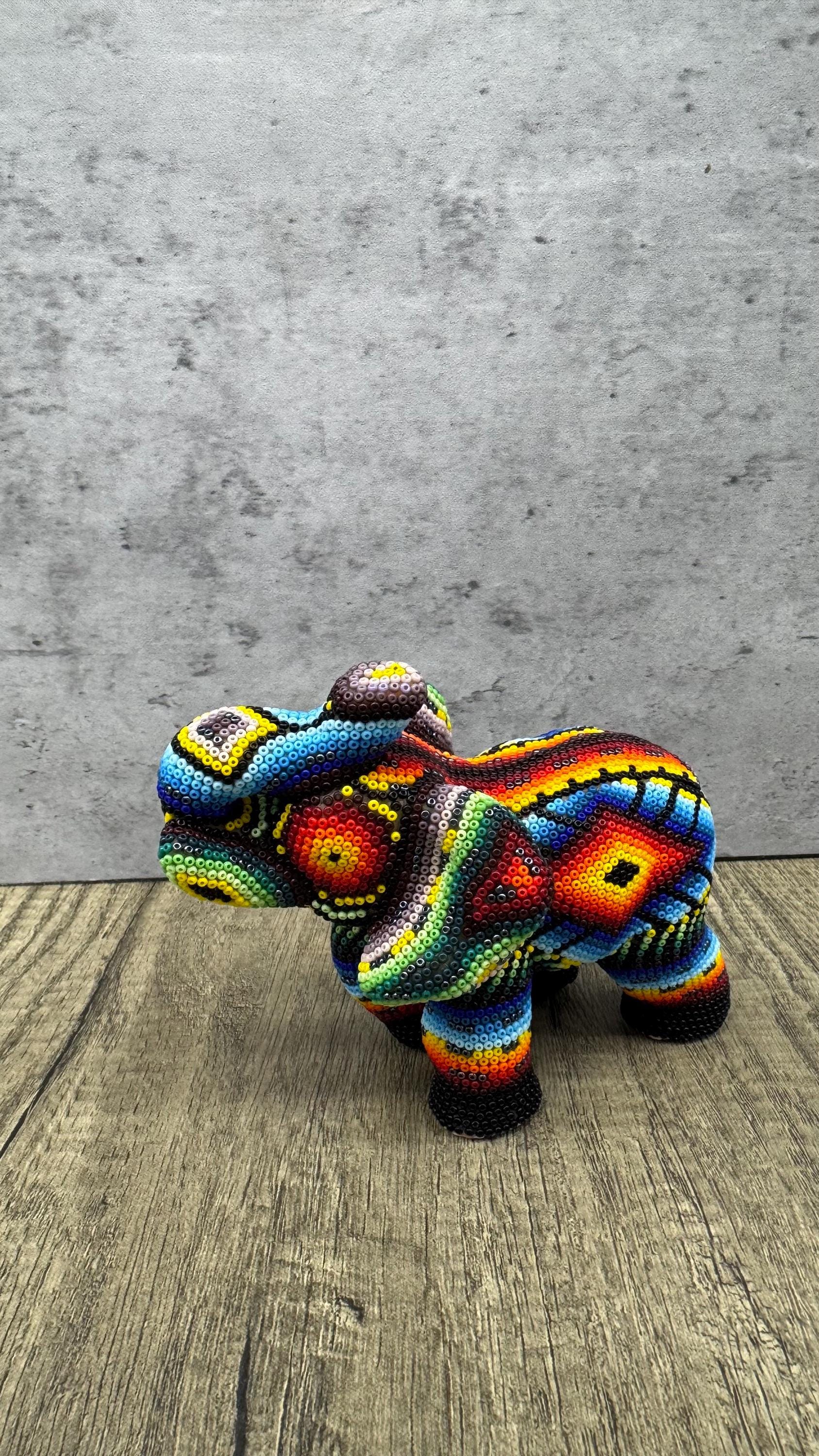 Elephant Statue Huichol Sculpture of Mexican Folk Art, Elephant ...