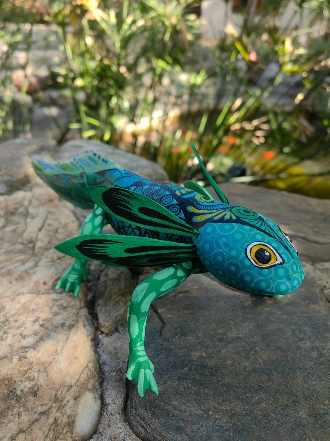 Axolotl Sculpture Mexican Folk Art Alebrije Figurine,ajolote Wooden as ...