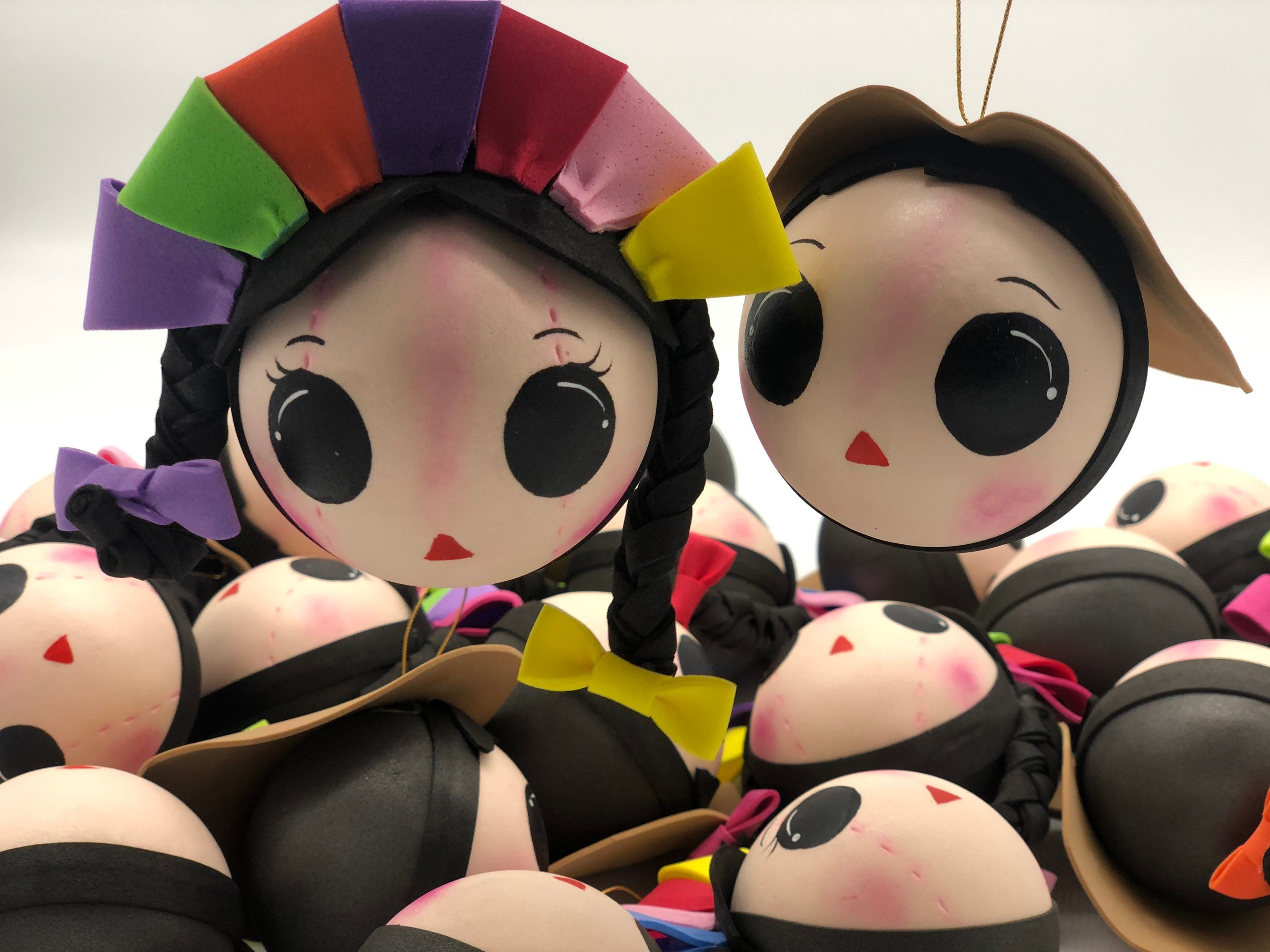 Lele and Poncho Spheres 3.93 Mexican Doll Christmas Ornaments - Etsy