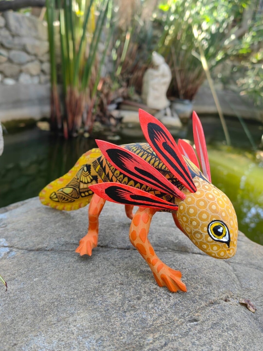 Axolotl Sculpture Mexican Folk Art Alebrije Figurine,ajolote Wooden as ...
