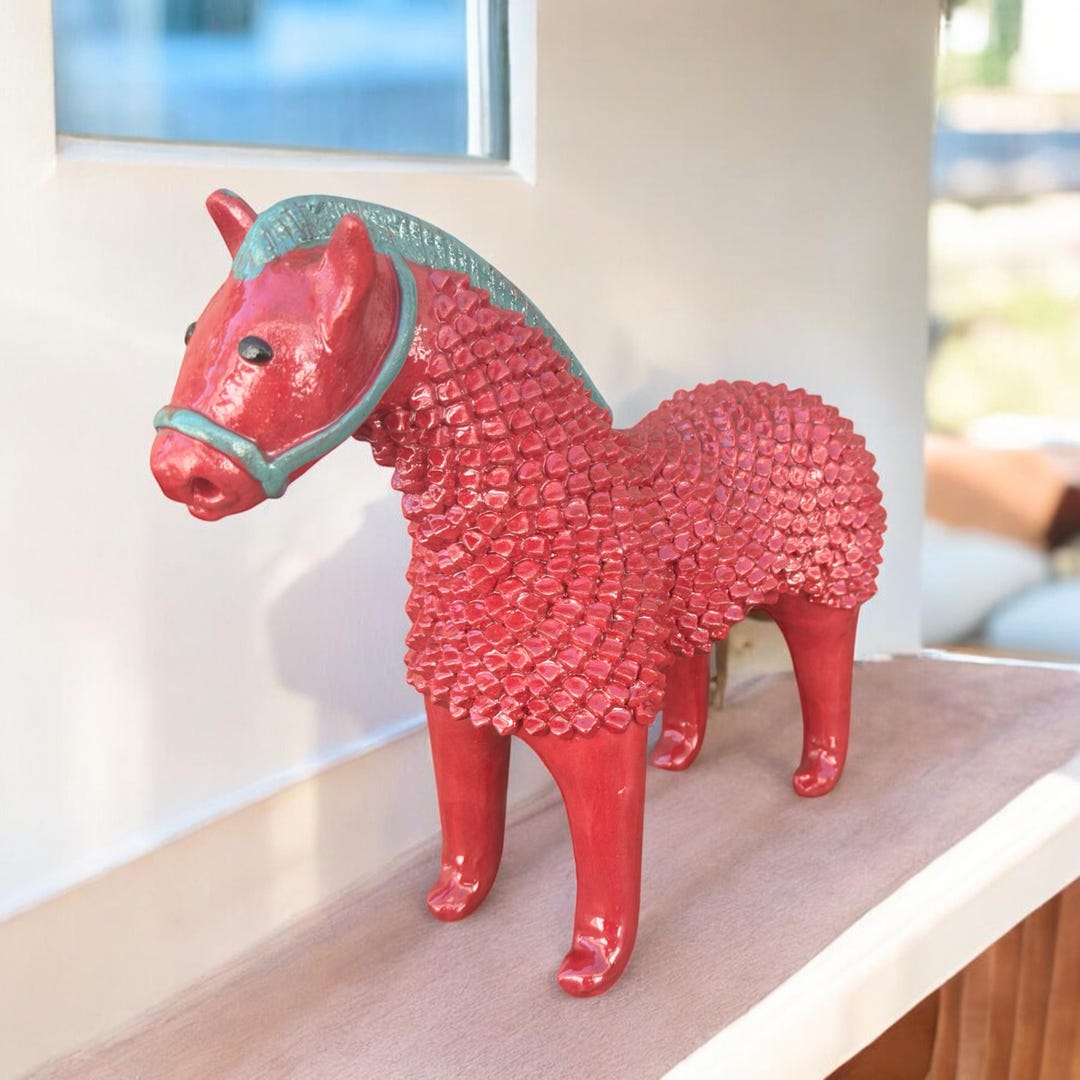 Michoacan Horse Glazed, Home Decoration, Made of Clay Original Craftsman Mexican Culture, Glazed ...