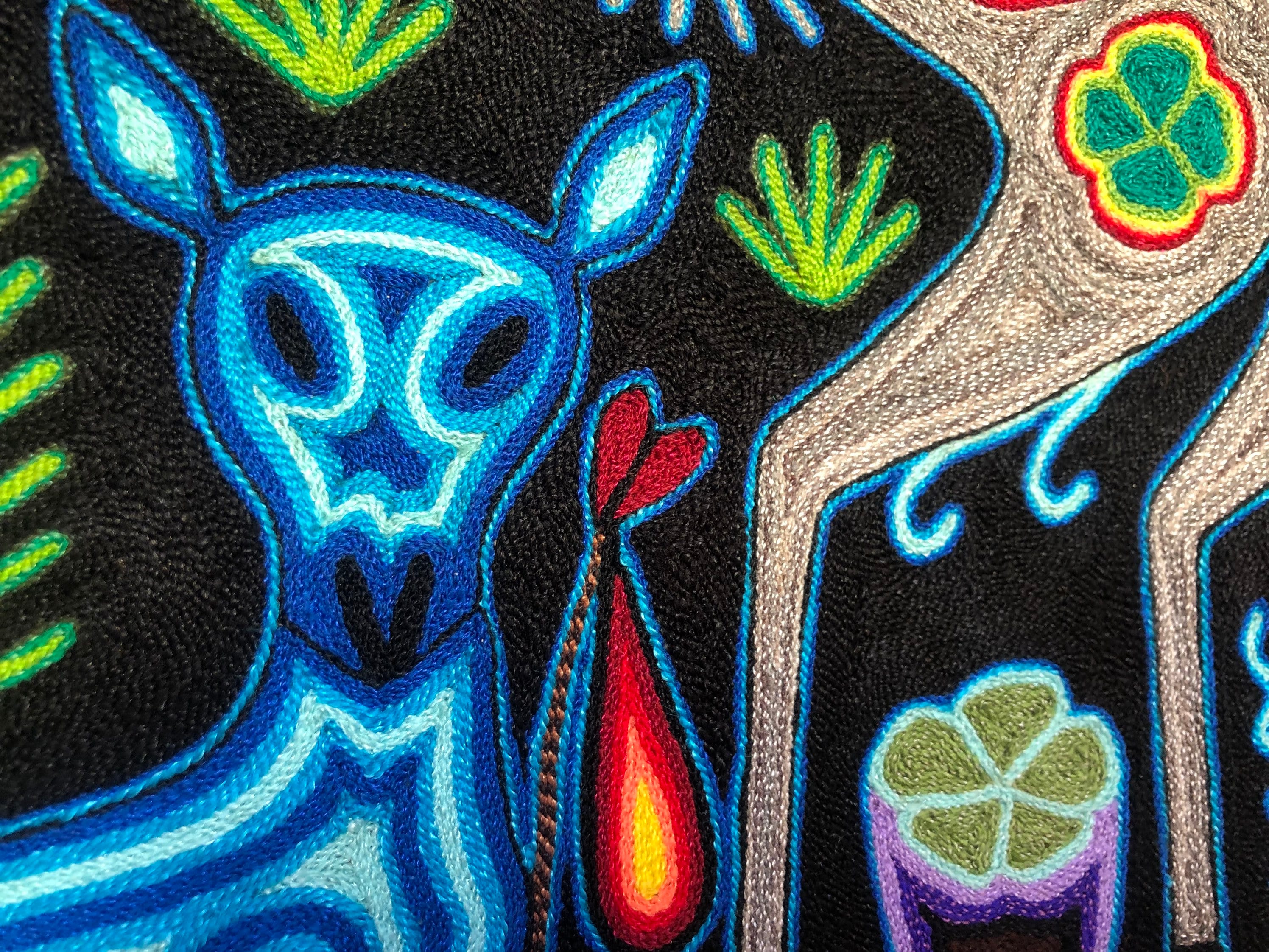 Huichol Yarn Painting Mexican Wall Art Wixarika Culture | Etsy