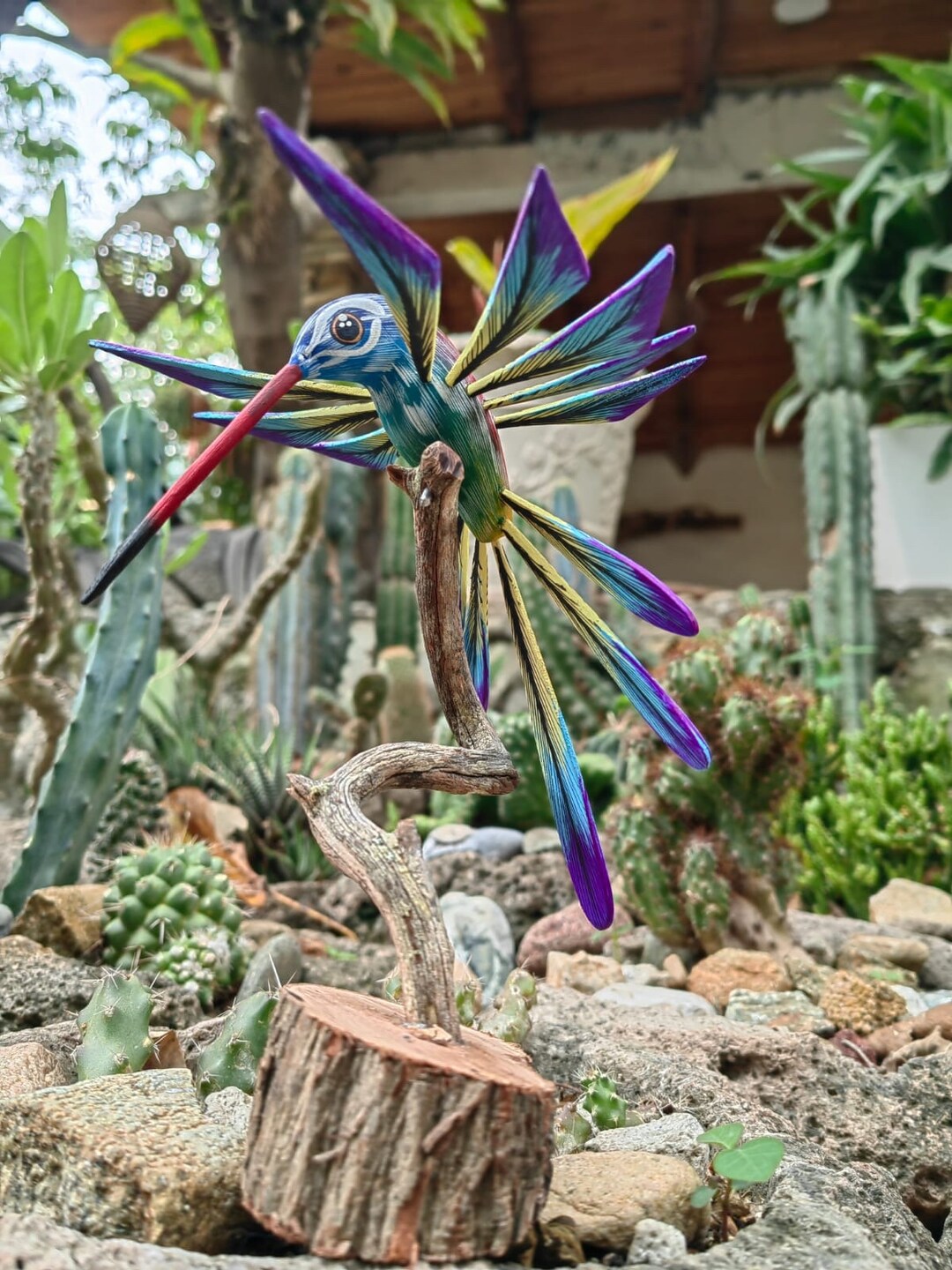 Hummingbird Statue With Stand Mexican Folk Art Alebrije - Etsy