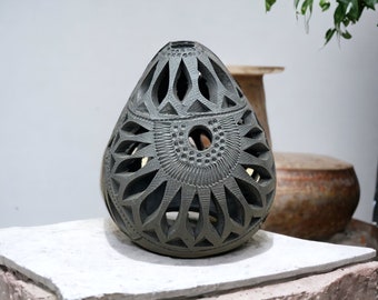 Egg Luminary of Brown Clay From Oaxaca Mexico, Handmade and Elegant ...