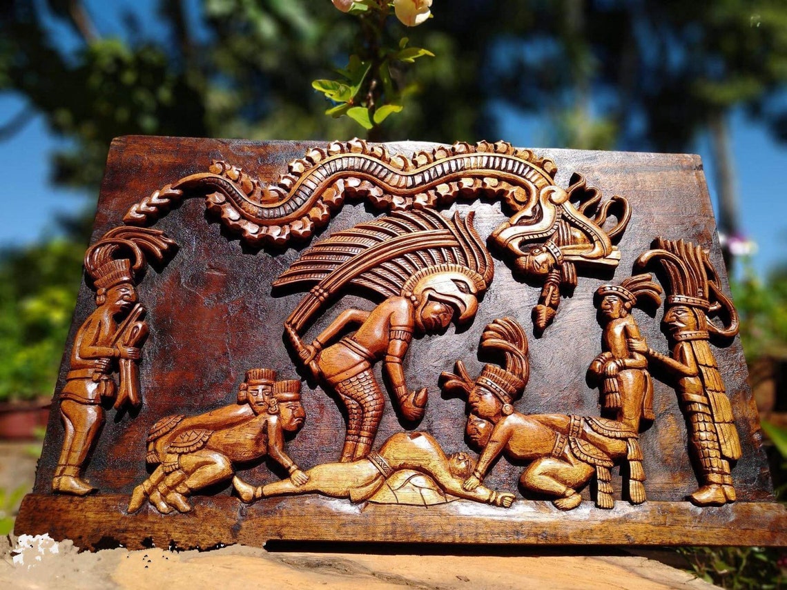 Aztec Art, Mayan Art, Mexican Painting, the Sacrifice, Prehispanic ...