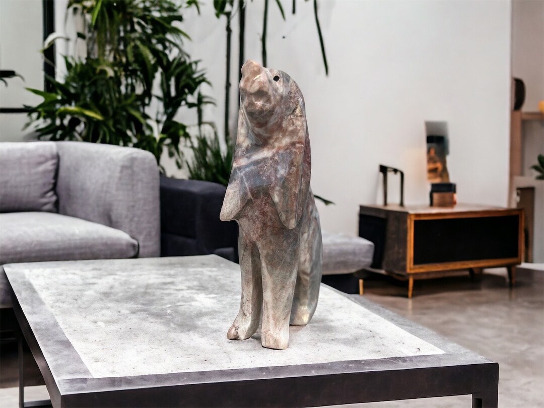 Dog Sculpture, Stone Dog Statue, Dog Carving, Puppy Statue, Decorative ...