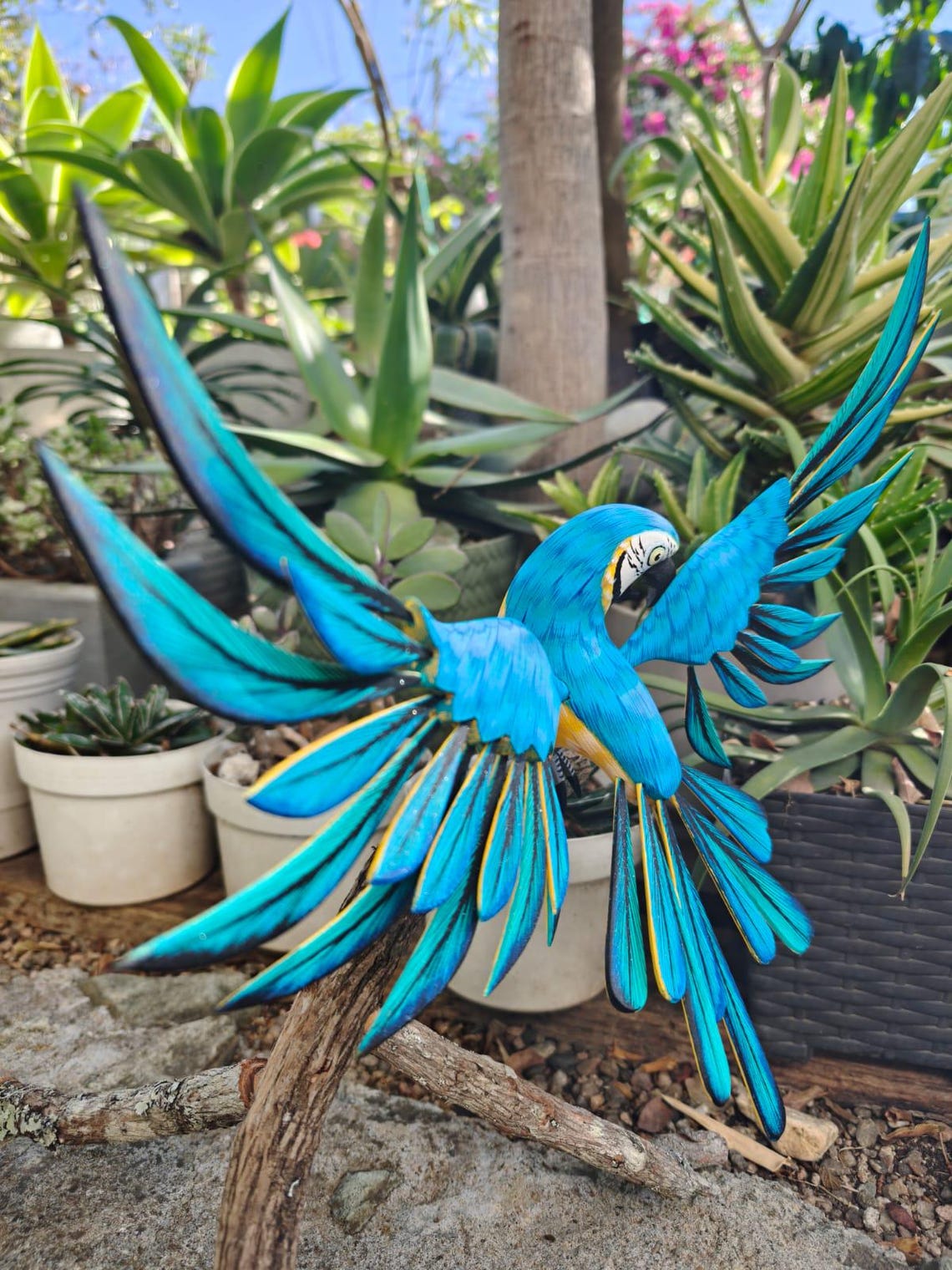 Guacamaya Bird Statue Mexican Art Alebrije Sculpture, Wooden Parrot ...