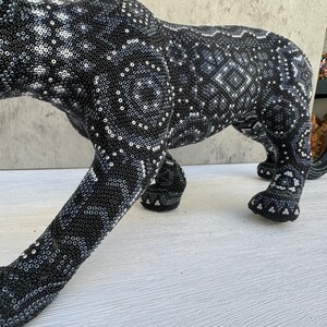 Large Jaguar Statue Huichol Sculpture of Mexican Folk Art, Panther ...