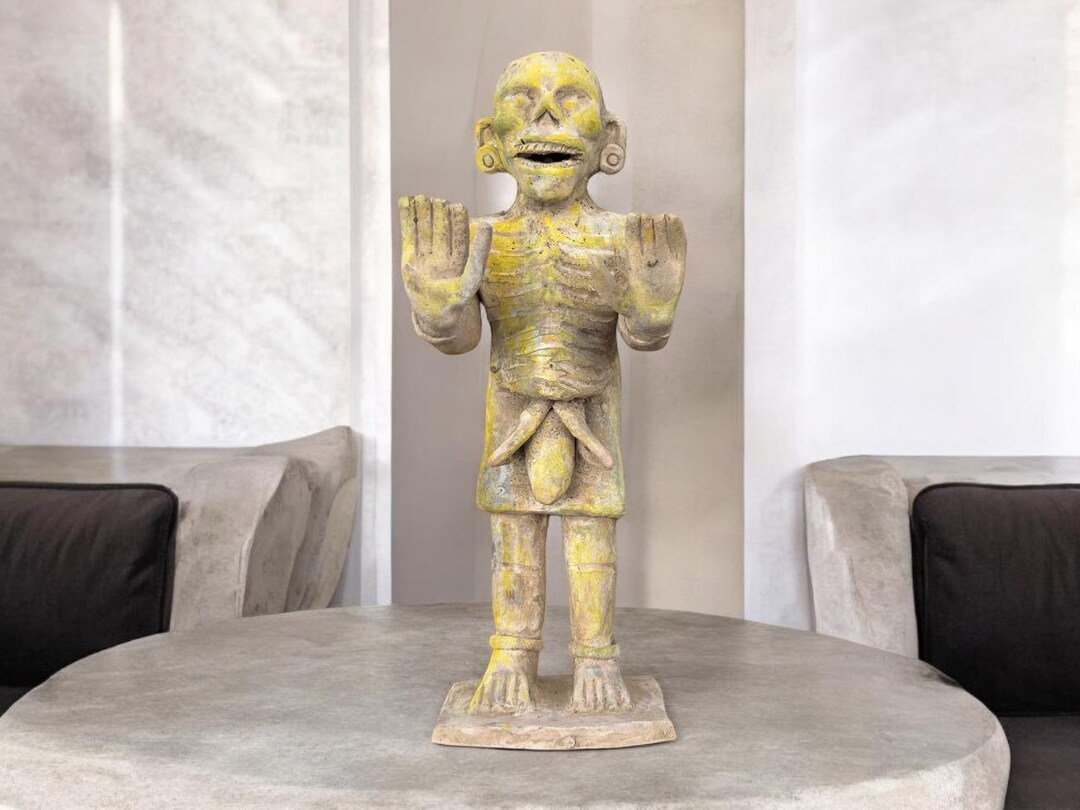 Mictlan Mexican Clay Sculpture of Mictlantecuhtli, Aztec God of Death ...