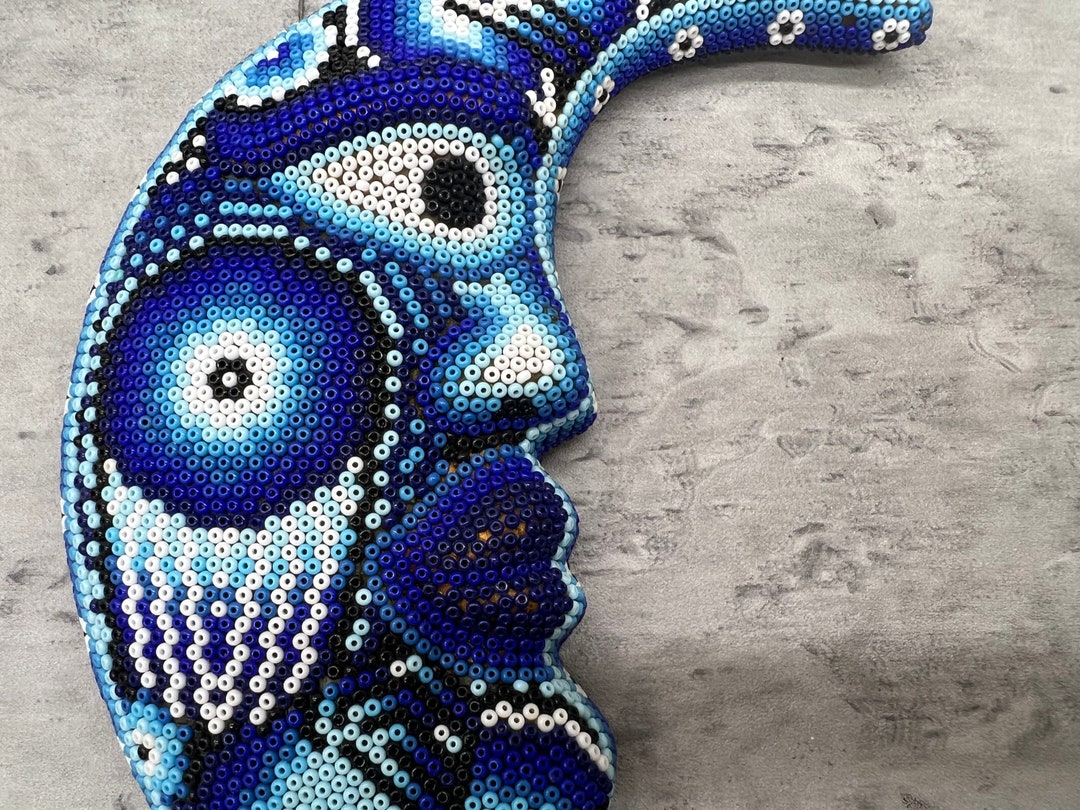 Moon Statue Huichol Sculpture of Mexican Folk Art Moon - Etsy