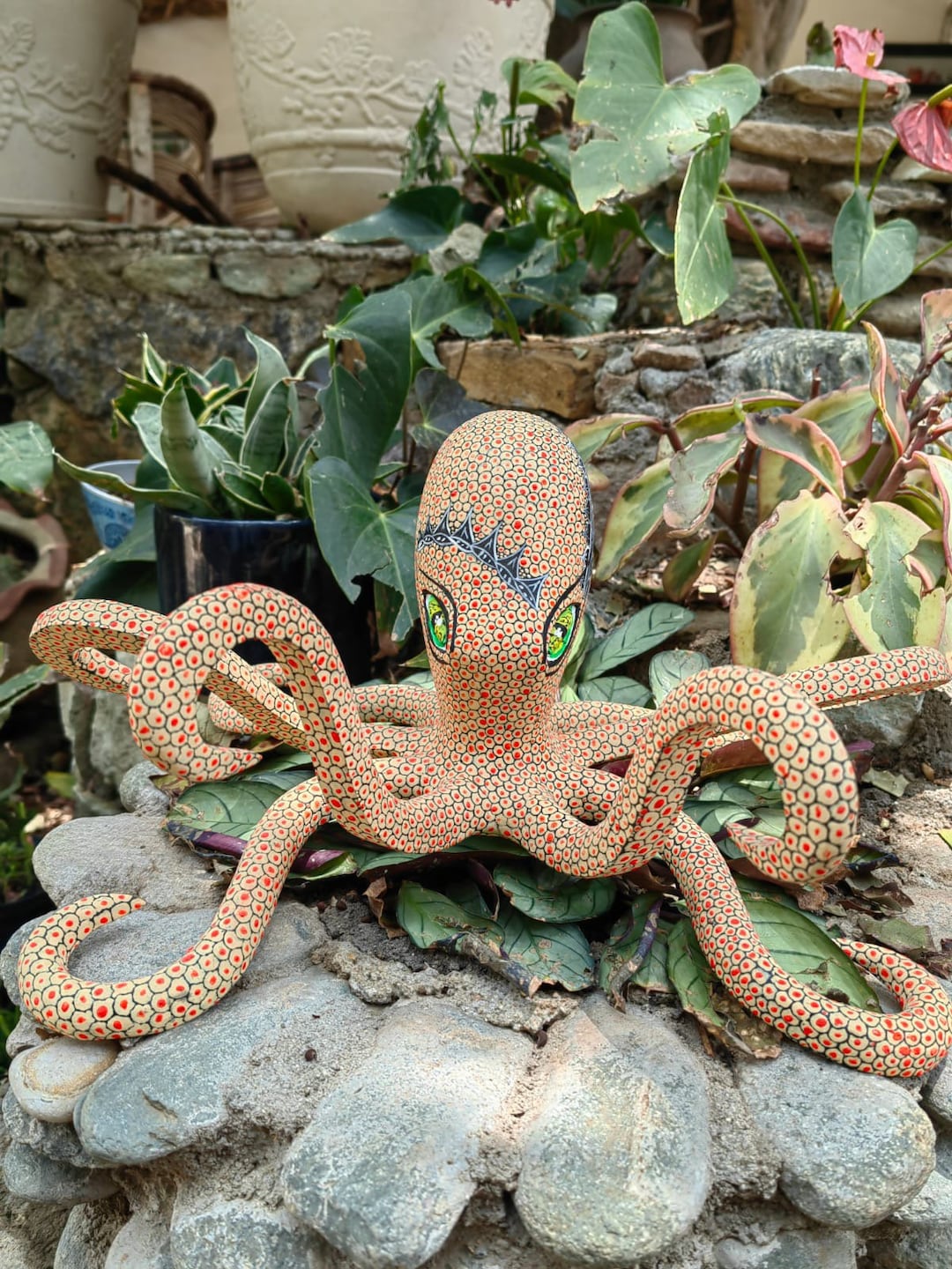 Octopus Figure Mexican Folk Art Alebrije Sculpture, Wooden as Mexican ...