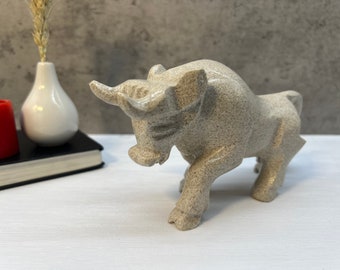 Carved Marble Bull - Etsy