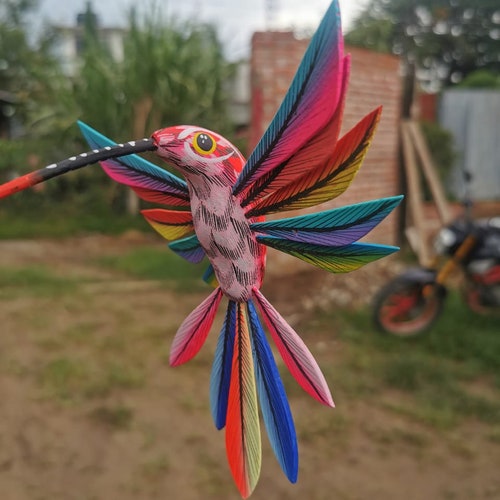 Hummingbird Statue Mexican Folk Art Alebrije Sculpture Wooden | Etsy