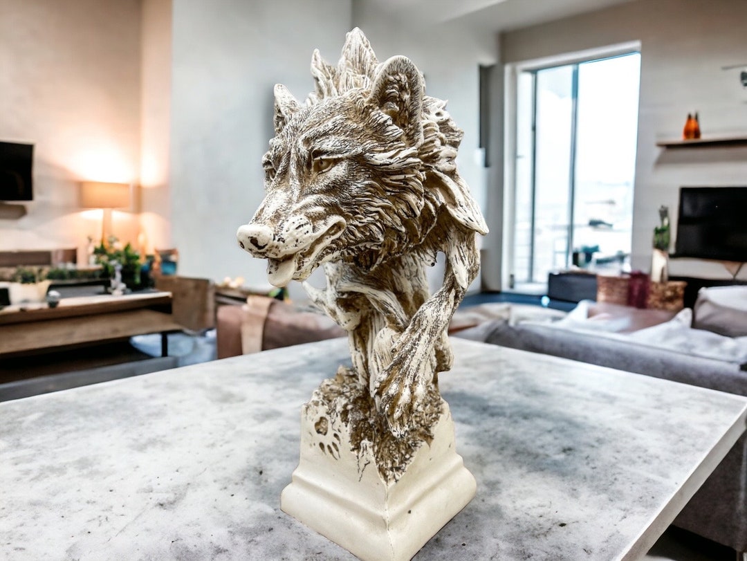 Wolf Head Sculpture Fully Covered With Details Mexican Decoration ...