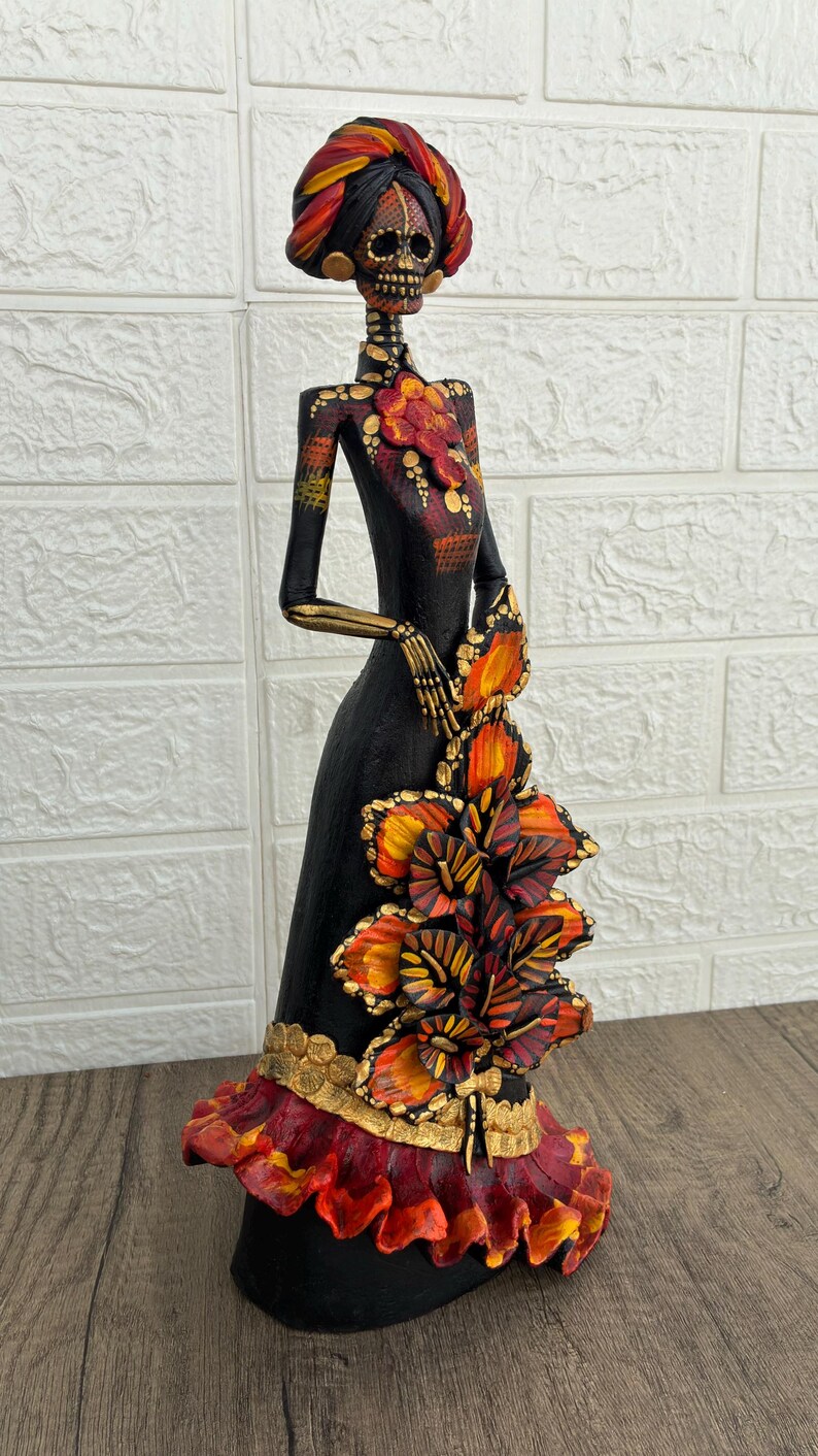 Catrina Skull Frida Kahlo Doll Michoacan Mexico Made by Artisans Day of ...