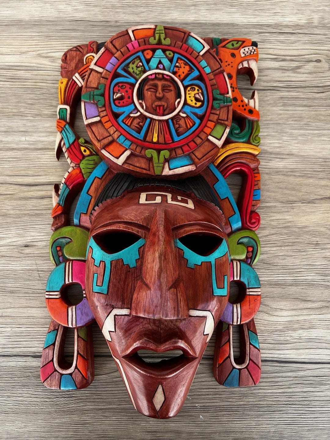 Prehispanic Wooden Mask, Mayan Culture, Made by Mayan Artisans Yucatán ...