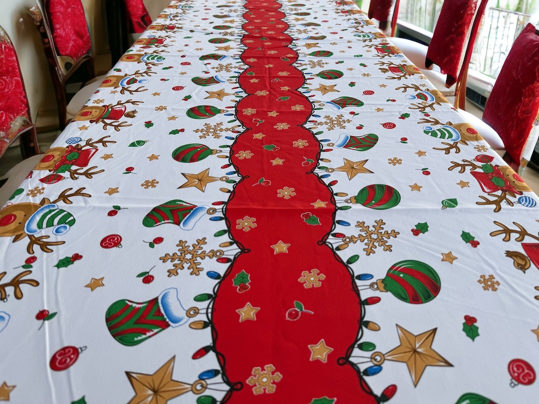Christmas Navidad Table Cover Sugar Charm Design, Festive Decor Dinning ...