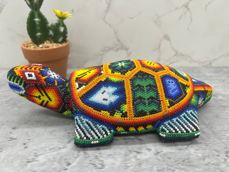 Turtle Statue Huichol Sculpture of Mexican Folk Art Turtle - Etsy