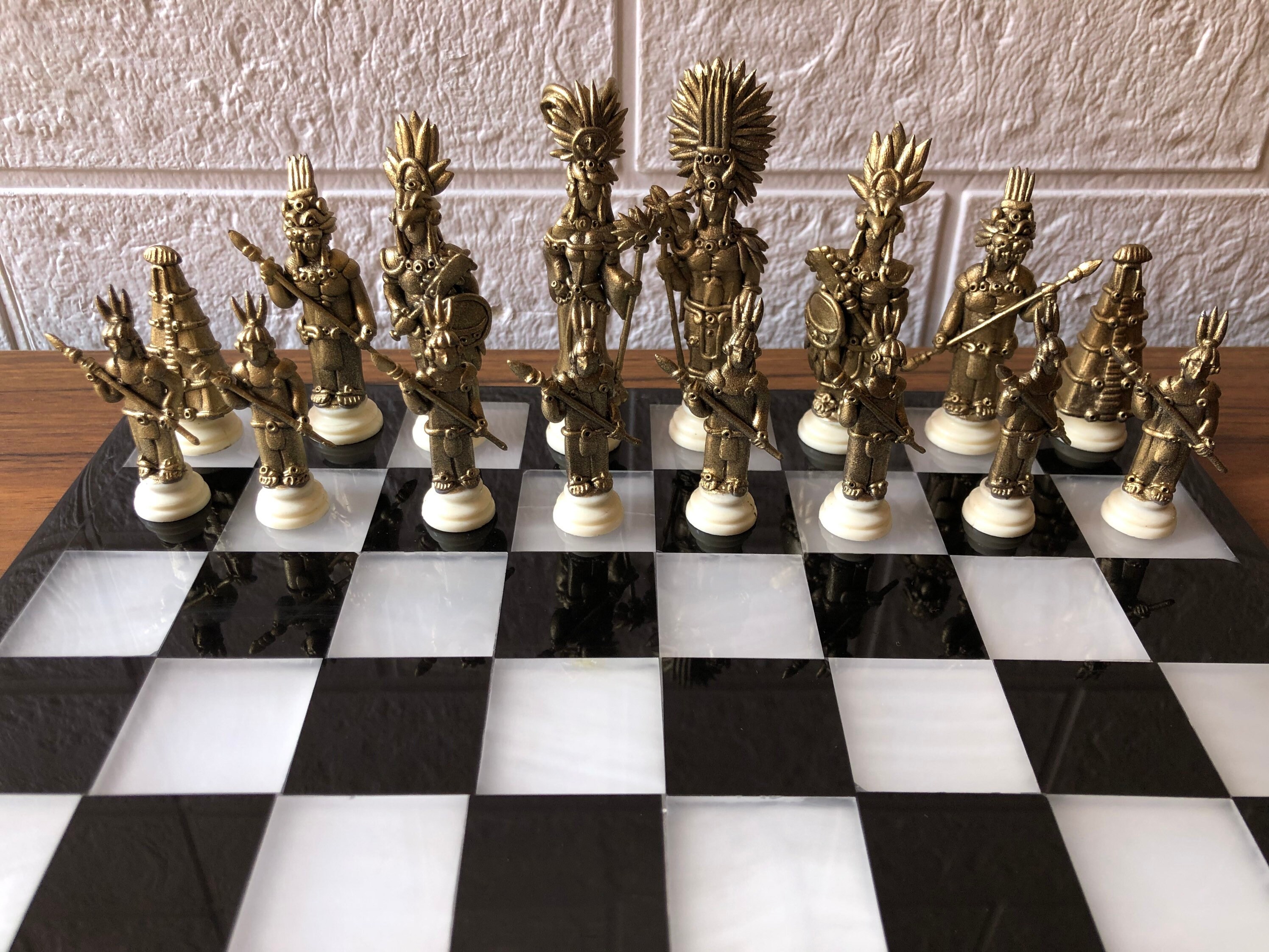 Aztec Chess Set Mexican Chess Chess Set 10 X 10 Marble | Etsy