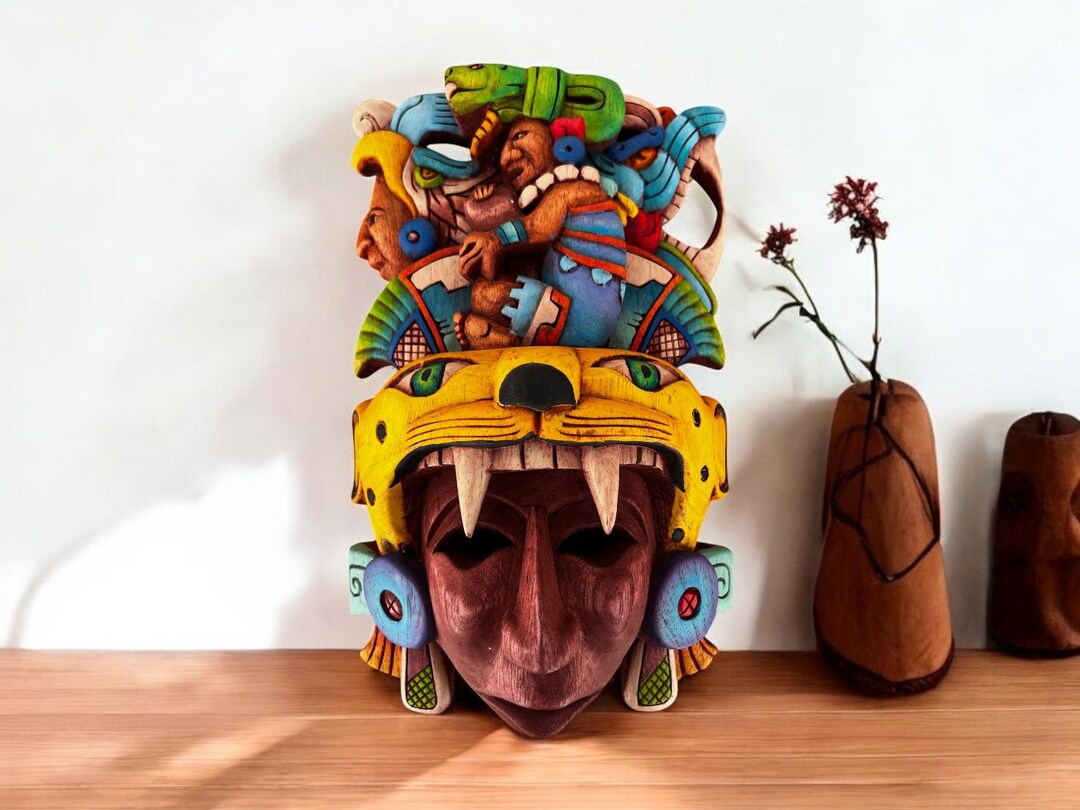 Prehispanic Wooden Mask, Mayan Culture, Made by Mayan Artisans Yucatán ...