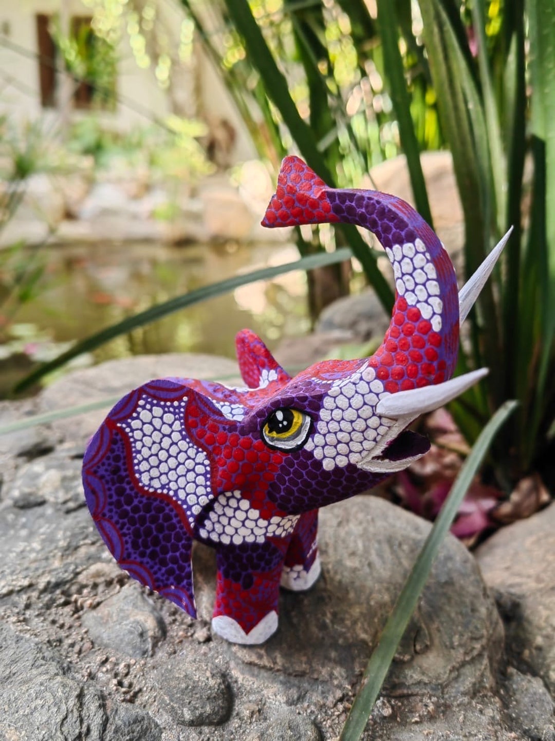 Elephant Sculpture Mexican Folk Art Alebrije Figurine, Wooden as ...