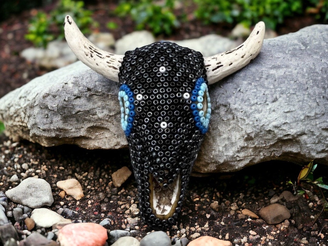 Bull Sculpture Huichol Statue of Mexican Folk Art, Bighorn Sheep ...