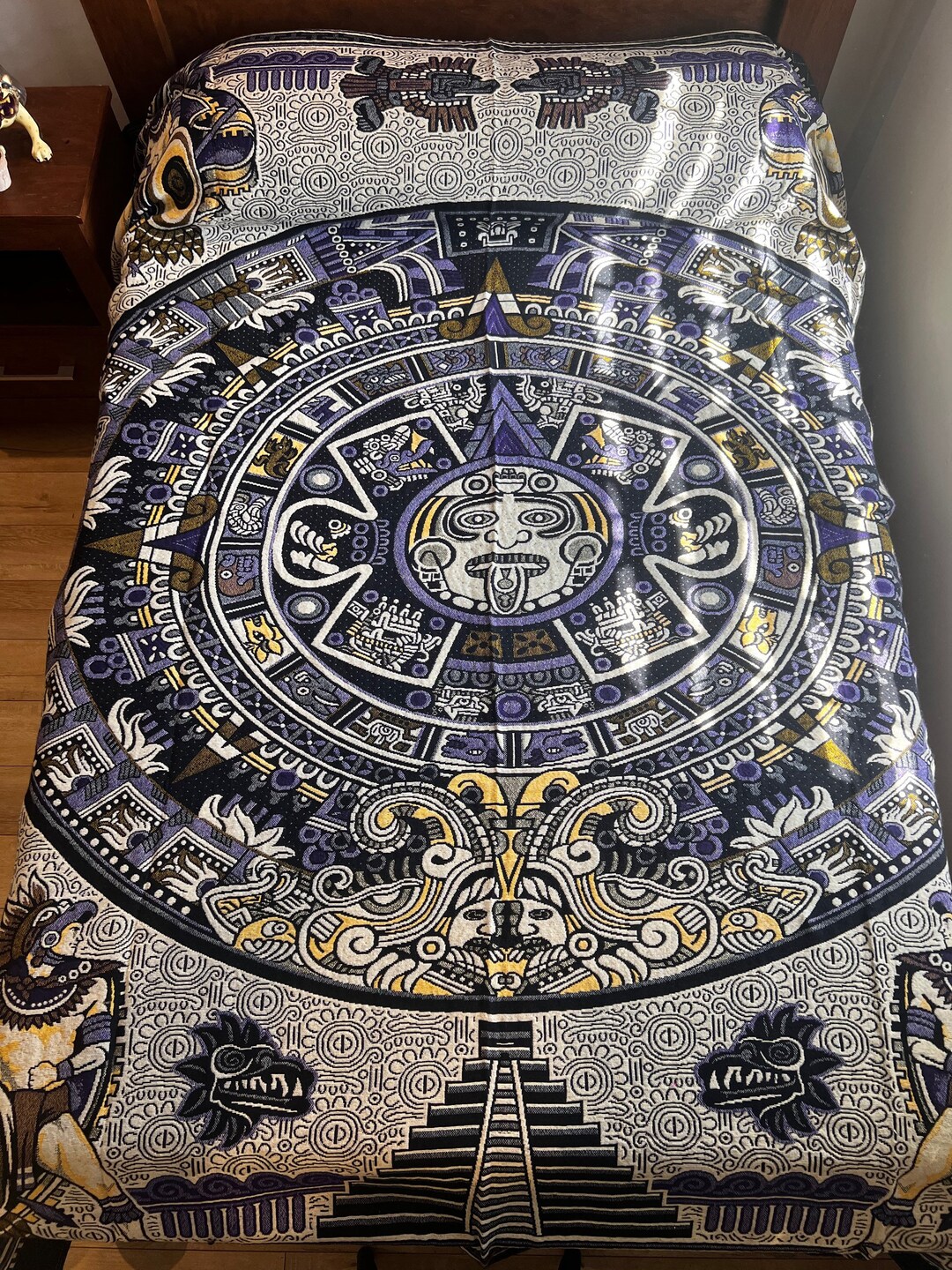 Cubrecama Manta Edredón Azteca Maya Calendario Estilo Mexicano - Etsy ...